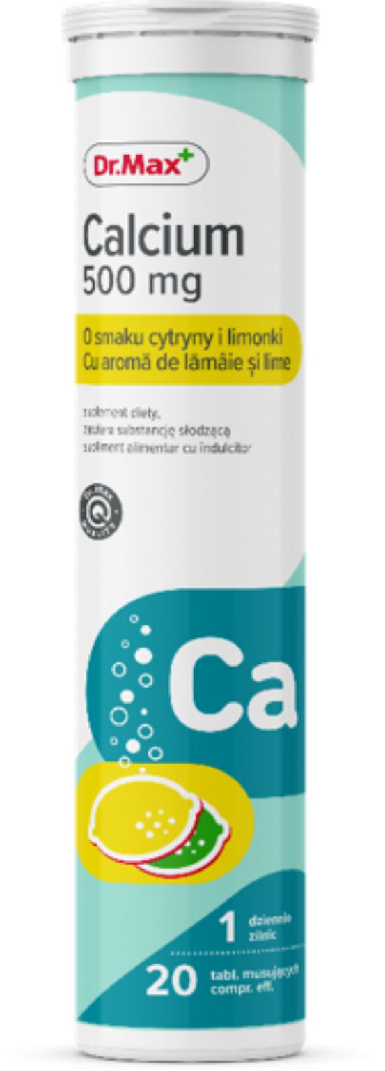Dr. Max Calciu 500mg, 20 comprimate efervescente - Farmacia Nor