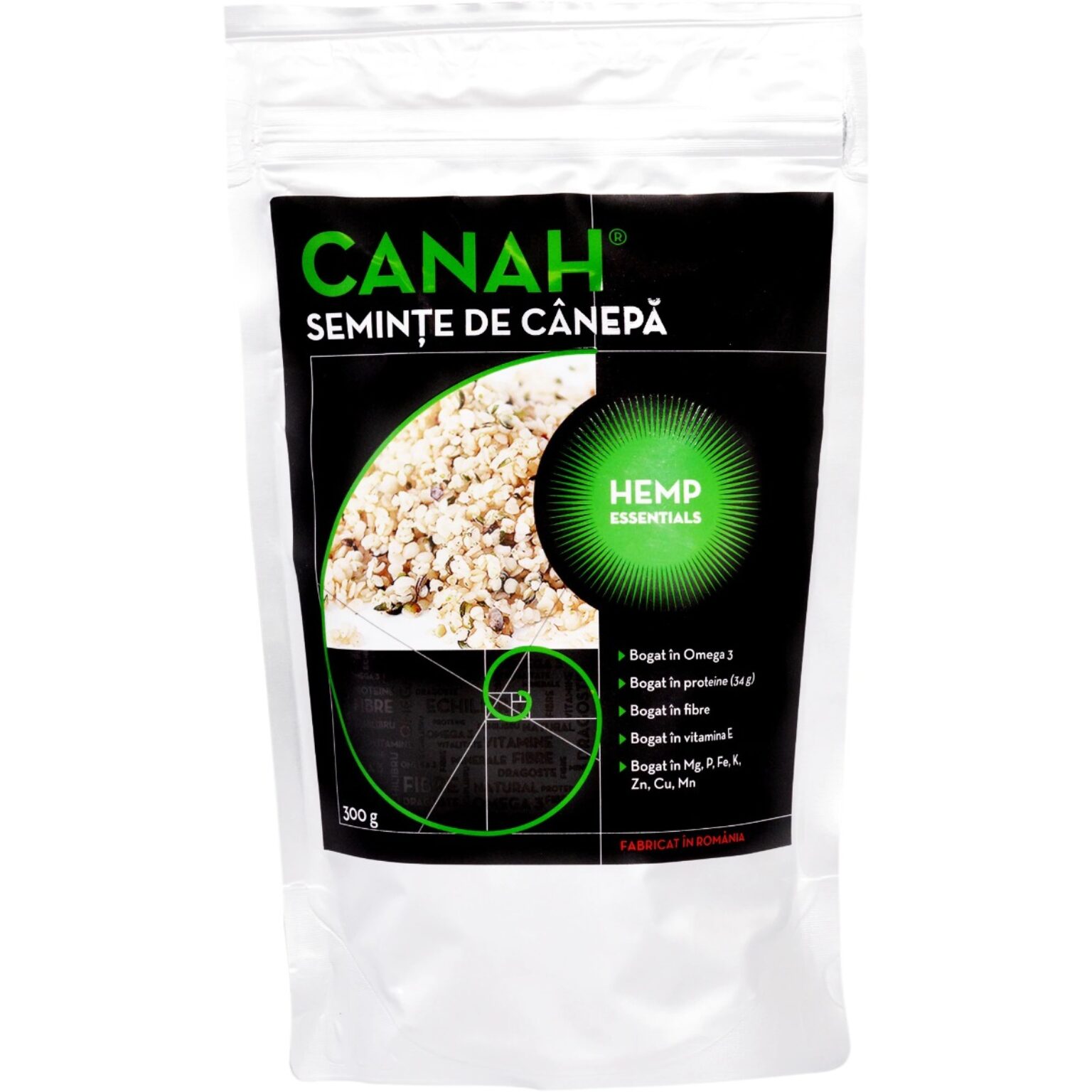 Seminte decorticate de canepa, 300g, Canah - Farmacia Nor